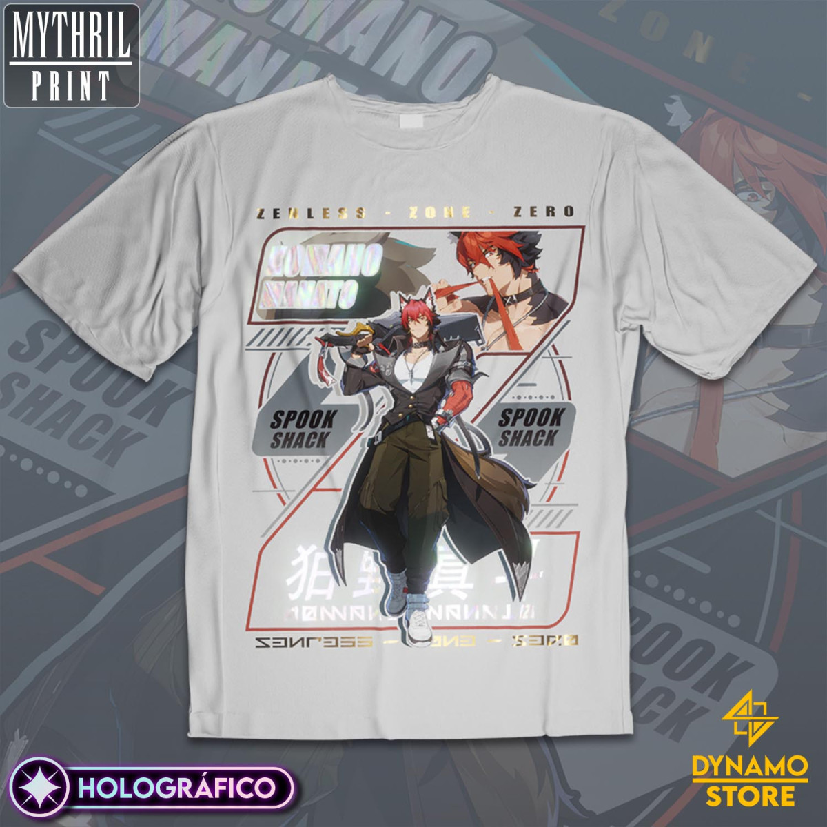 Komano Manato - Zenless Zone Zero - Polera Holográfica - MYTHRIL PRINT